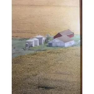 Art | The Homestead Vintage 195s Color Photograph Framed Farm Landscape ...